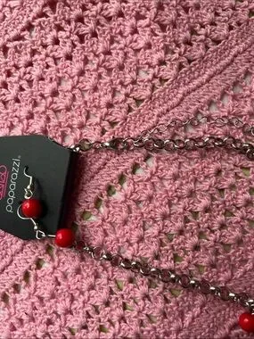 paparazzi | Jewelry | Paparazzi Red Beaded Cascade Necklace | Poshmark